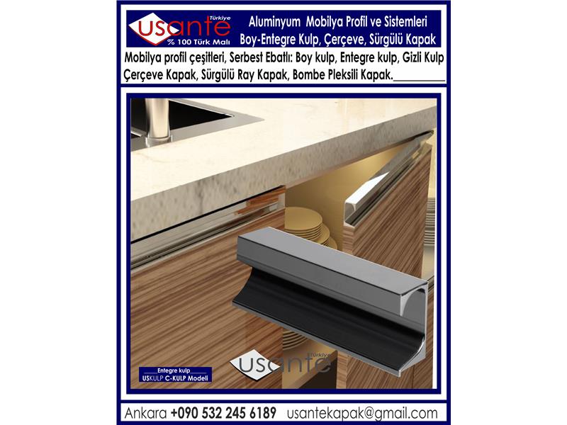 Alüminyum entegre kul,taşmalı entekre kulp,geçme kulp,gizli kul ...